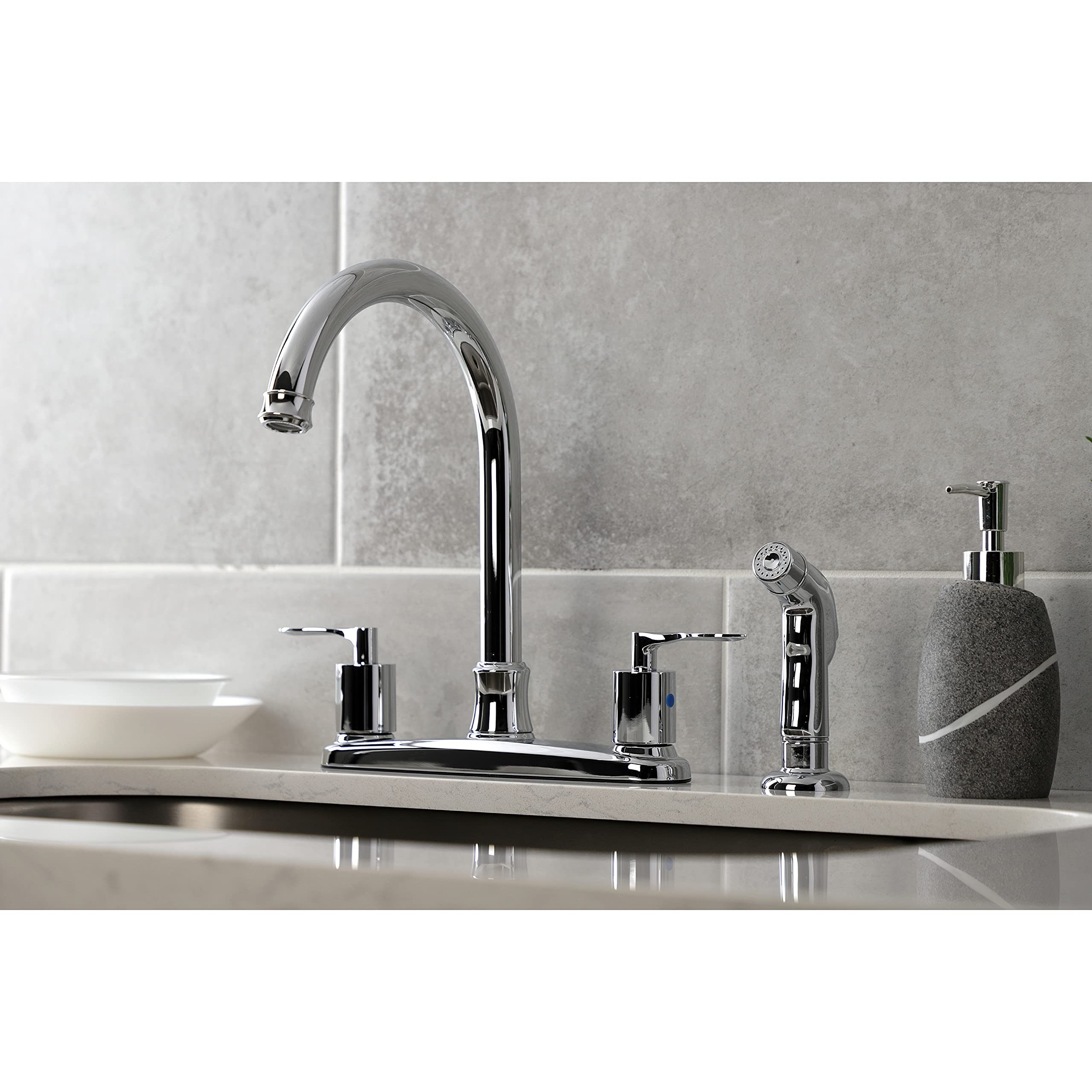 Kingston Brass FB7791SVLSP Serena 8" Centerset Kitchen Faucet, Polished Chrome