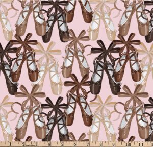 ballet shoes cotton fabric by the yard