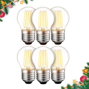 bluestars g45 e26 edison led filament globe bulb 120v 5w (60 watt equivalent), 2700k warm white 550lm non-dimmable for home decoration, pendant, antique light fixtures, 6 packs