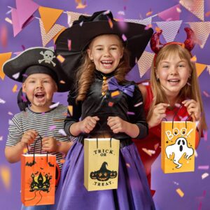 Halloween Treat Bags Party Favors - 40 Pcs Kids Halloween Candy Bags for Trick or Treating, Halloween Tote Bags with Handles, Paper Gift Bags for Treats Snacks, Halloween Goodie Bags Party Supplies