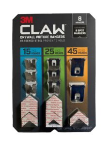 3m claw drywall picture hangers, 8 hangers