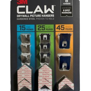 3M Claw Drywall Picture Hangers, 8 Hangers