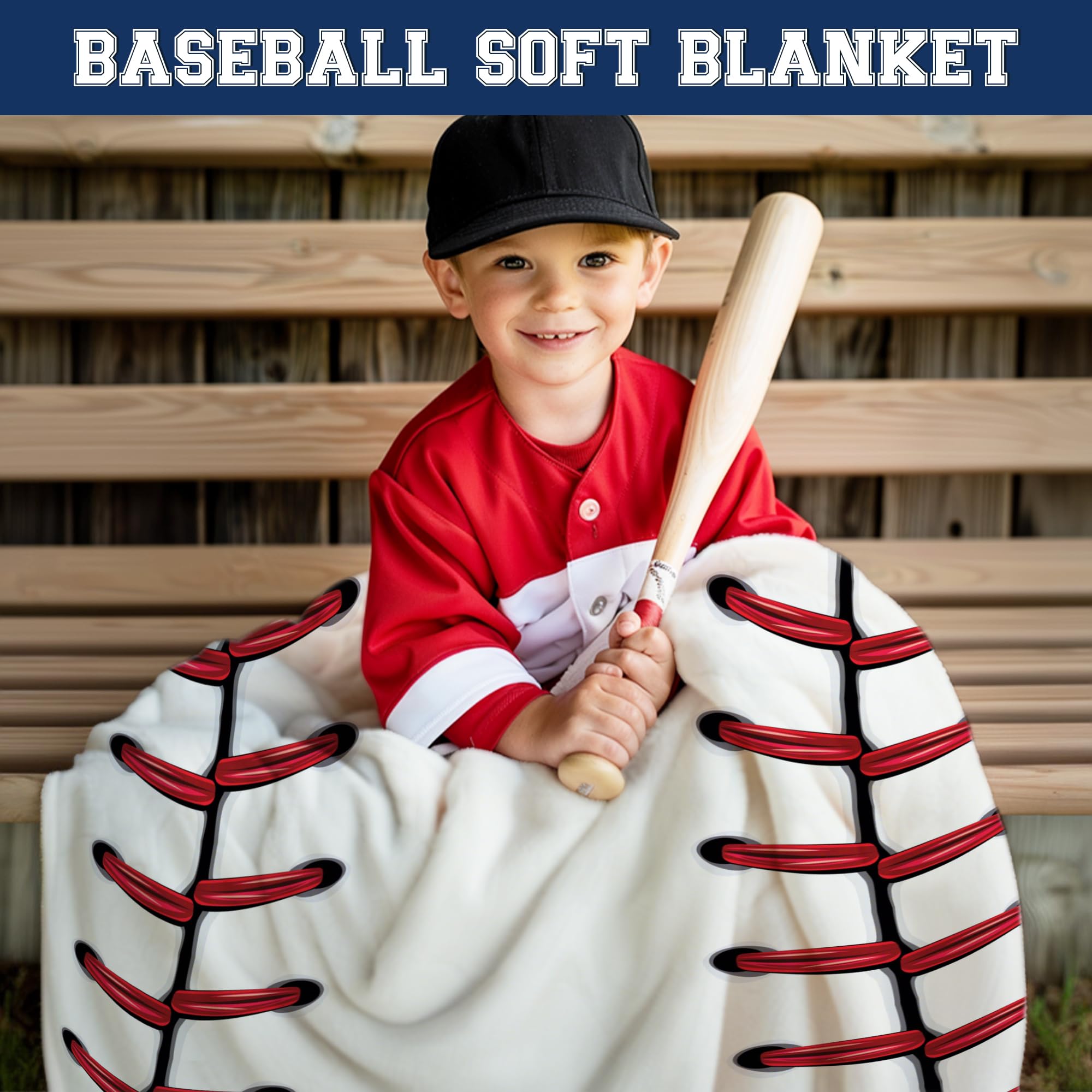 RICKYOUNG Baseball Blanket, Baseball Gifts for Boys Girls, Baseball Stuff Gifts for Baseball Lover, Baseball Accessories for Teen Adult, Baseball Throw Blankets for Couch Bedroom 50"x40" for Kids