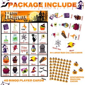 Officygnet Halloween Bingo Game Card for Kids/Adults, 40 Players for Halloween Party Cards Game, Family Activities, School Classroom Games, Trick or Treating, Halloween Party Favors Supplies