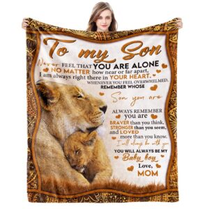 givetoyou son gifts from mom blanket gifts for son from mom son blanket from mom to my son blanket from mom birthday valentines day graduation for son him boy throw bed blanket 60" x 50"