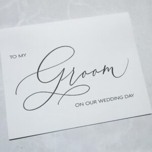 Set of 2 Wedding Day Cards with Shimmer Envelopes, To My Bride on our Wedding Day Card, To My Groom on our Wedding Day Card