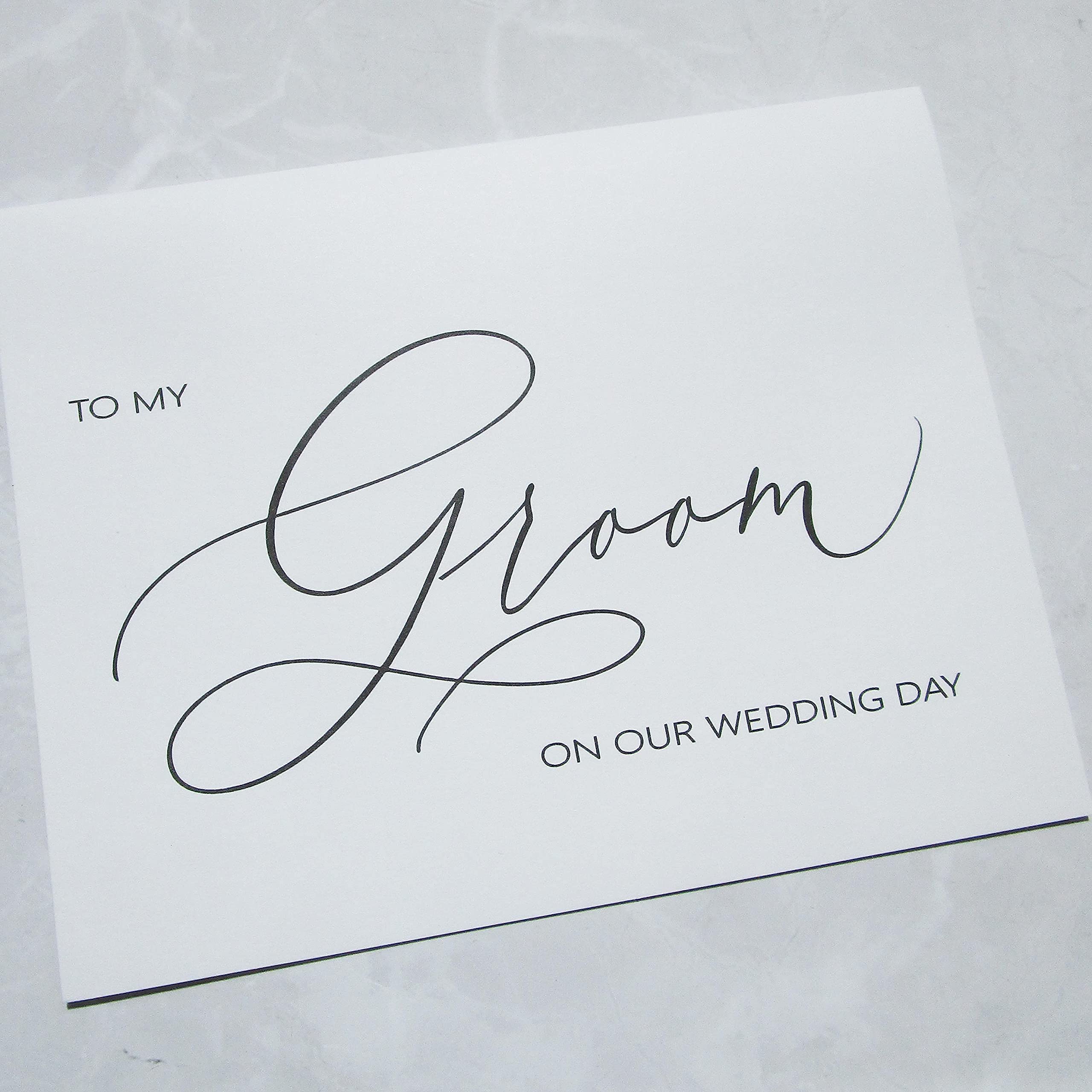 Set of 2 Wedding Day Cards with Shimmer Envelopes, To My Bride on our Wedding Day Card, To My Groom on our Wedding Day Card