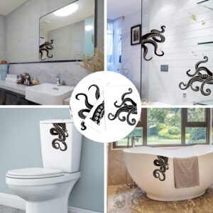 OOTSR 8PCS Octopus Tentacles Wall Decals Sticker, Vinyl Wall Art Decal, Kraken Octopus Toilet Decor Sticker, Wall Art Sticker Tentacles Bathroom Kraken Decal for Toilet Seat