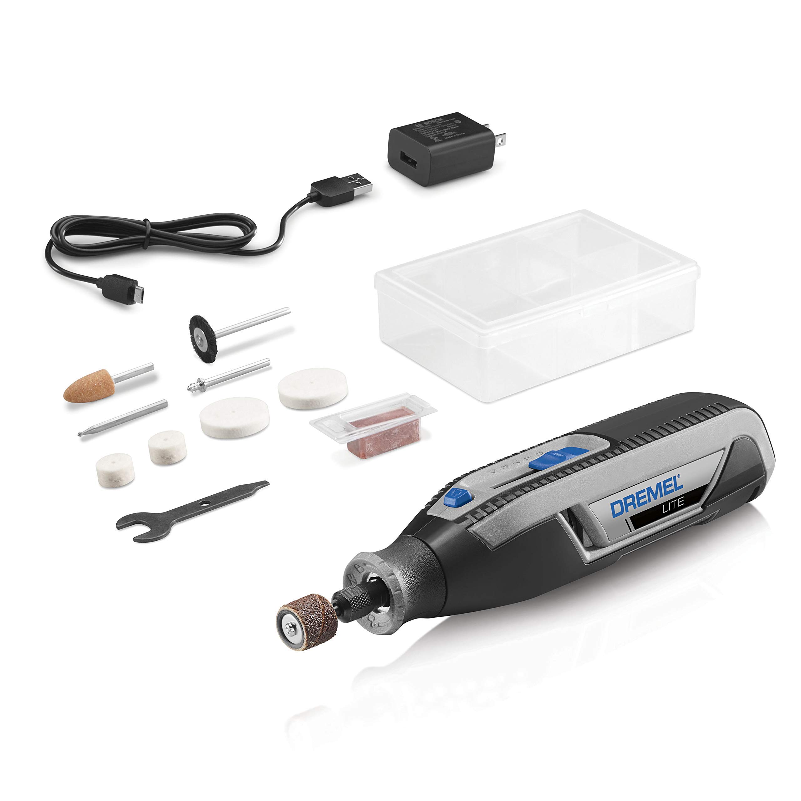 Dremel 7760 Lite Rechargeable Lightweight Design User-Friendly 8000 to 25000 RPM Single Cordless Rotary Tool with Soft Grip for Easy and Comfortable Use (Renewed)