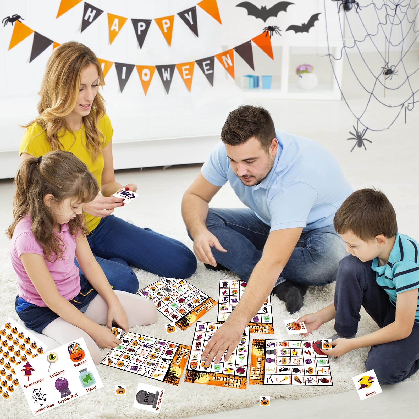 Officygnet Halloween Bingo Game Card for Kids/Adults, 40 Players for Halloween Party Cards Game, Family Activities, School Classroom Games, Trick or Treating, Halloween Party Favors Supplies