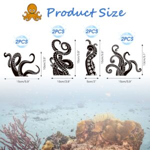 OOTSR 8PCS Octopus Tentacles Wall Decals Sticker, Vinyl Wall Art Decal, Kraken Octopus Toilet Decor Sticker, Wall Art Sticker Tentacles Bathroom Kraken Decal for Toilet Seat