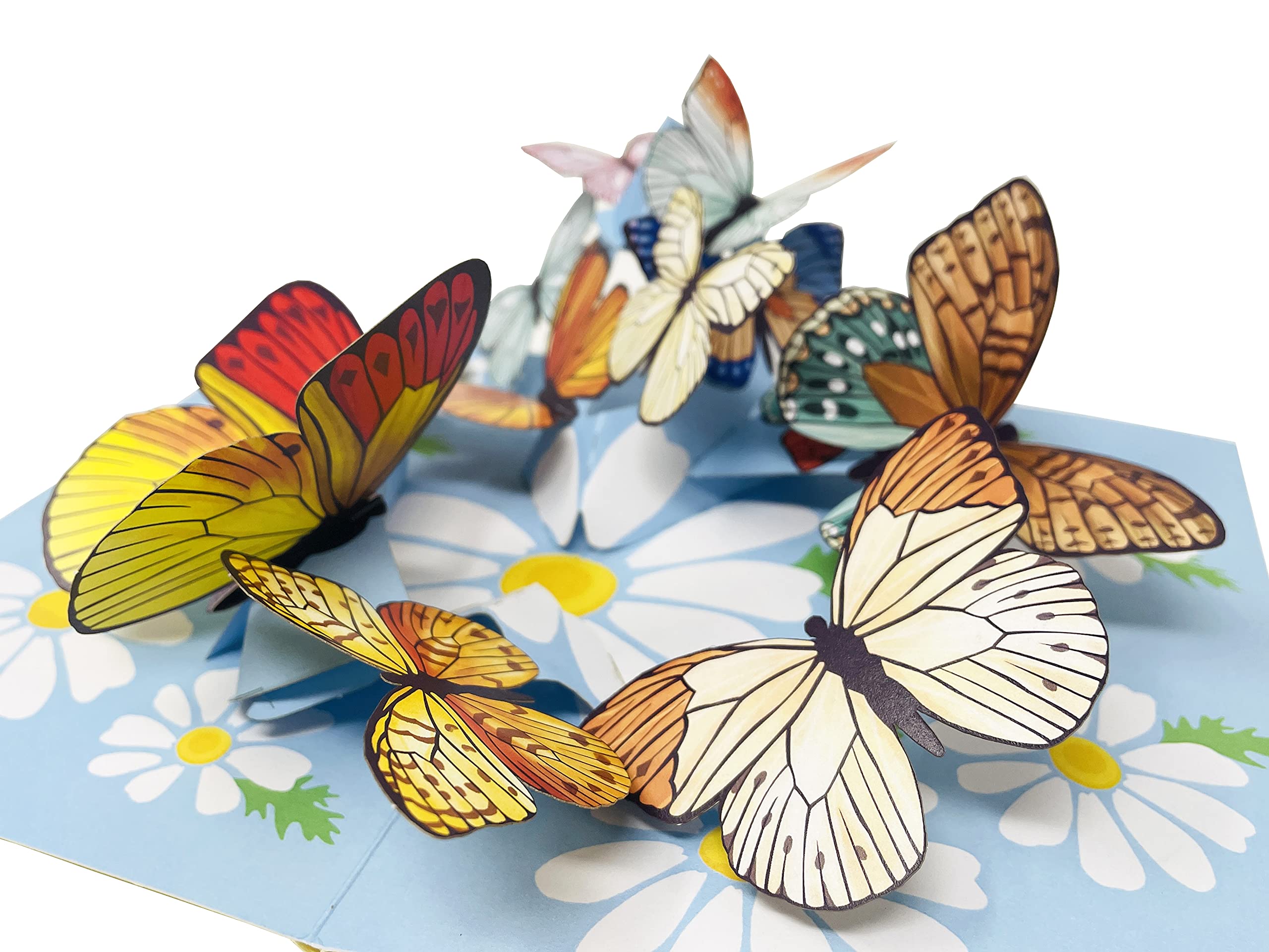 Gorgeous Butterflies,3D Pop Up Greeting Card For All Occasions,Love, Birthday, Christmas, Mother's Day, Good Luck, Congrats, Get Well,Message Note for Personalized,Thick Envelope, Fold Flat