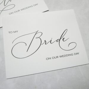 Set of 2 Wedding Day Cards with Shimmer Envelopes, To My Bride on our Wedding Day Card, To My Groom on our Wedding Day Card