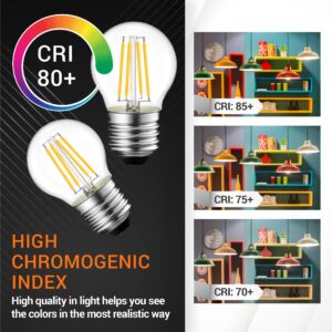 BlueStars G45 E26 Edison LED Filament Globe Bulb 120V 5W (60 Watt Equivalent), 2700K Warm White 550lm Non-Dimmable for Home Decoration, Pendant, Antique Light Fixtures, 6 Packs