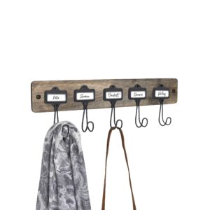 spectrum diversified vintage living™ wall mount 5 a-hook w/nameplates for entryway storage and organization