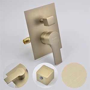 SHAMANDA Brass Rainfall Shower System with Handheld Bidet Sprayer for Toilet,Brushed Gold