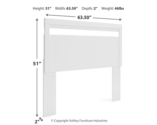 Signature Design by Ashley Flannia Modern Panel Headboard ONLY, Queen, White