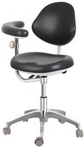 dental adjustable doctor's stool assistant chair+360 degree rotation armrest pu black #14