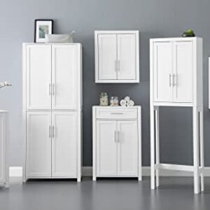 Crosley Furniture Savannah Wall Mounted Bathroom Mirror and Medicine Cabinet, White