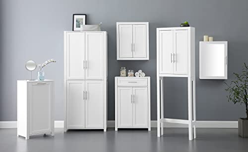 Crosley Furniture Savannah Wall Mounted Bathroom Mirror and Medicine Cabinet, White