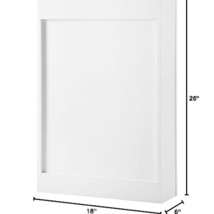 Crosley Furniture Savannah Wall Mounted Bathroom Mirror and Medicine Cabinet, White