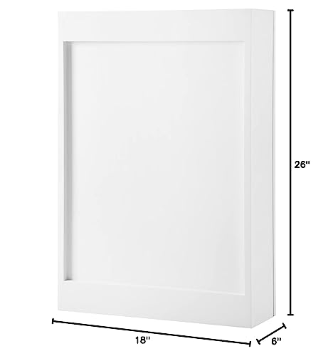 Crosley Furniture Savannah Wall Mounted Bathroom Mirror and Medicine Cabinet, White