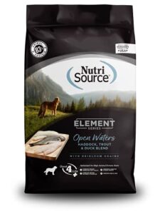 nutrisource element series dog food, made with haddock, trout and duck, with heirloom grains, 4lb, dry dog food