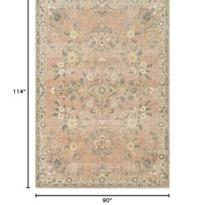 Artistic Weavers Maadai Printed Floral Area Rug, 7'6" x 9'6", Pale Pink