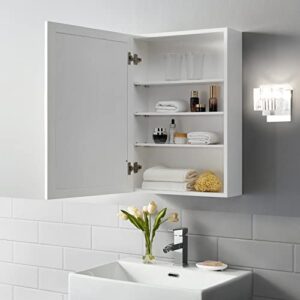 Crosley Furniture Savannah Wall Mounted Bathroom Mirror and Medicine Cabinet, White