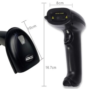 Barcode Scanner Wireless QR Code Scanner Support Screen 1D 2D Scan,ADXZZ Handheld Wired Rechargeable Portable Long Range Transmission Bar code Scanners Cordless Barcode Reader for Mobile Payment Store