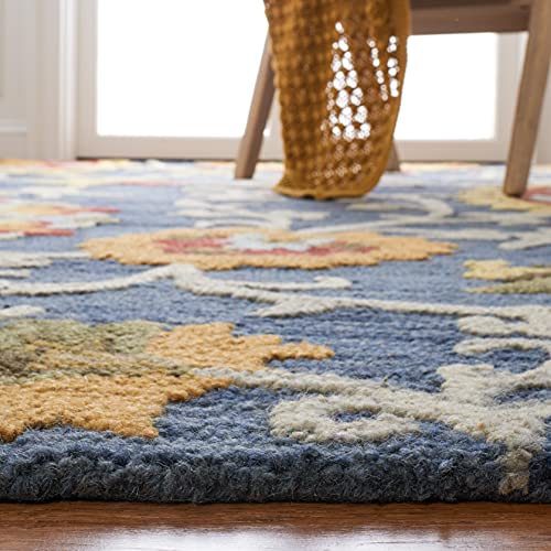 SAFAVIEH Blossom Collection 5' x 8' Navy/Multi BLM401N Handmade Floral Premium Wool Living Room Dining Bedroom Area Rug