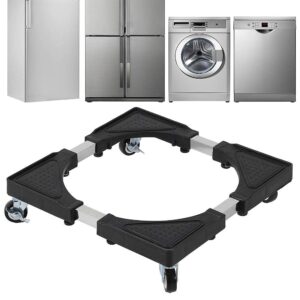 linalife adjustable washing machine base fridge undercarriage stand bracket 23" multi-functional movable furniture dolly roller mobile base 4 swivel wheels for drier, refrigerator stand