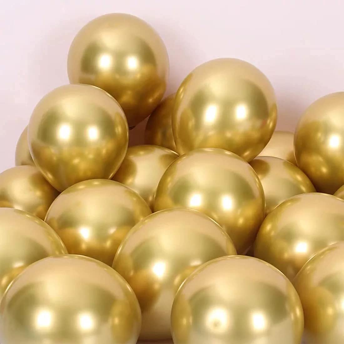 Gold Metallic Balloons 100pcs 12 Inch Helium Balloons for Birthday Graduation Baby Shower Wedding Anniversary Party Decorations