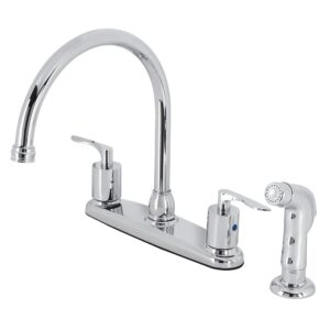 kingston brass fb791svlsp serena 8" centerset kitchen faucet, polished chrome