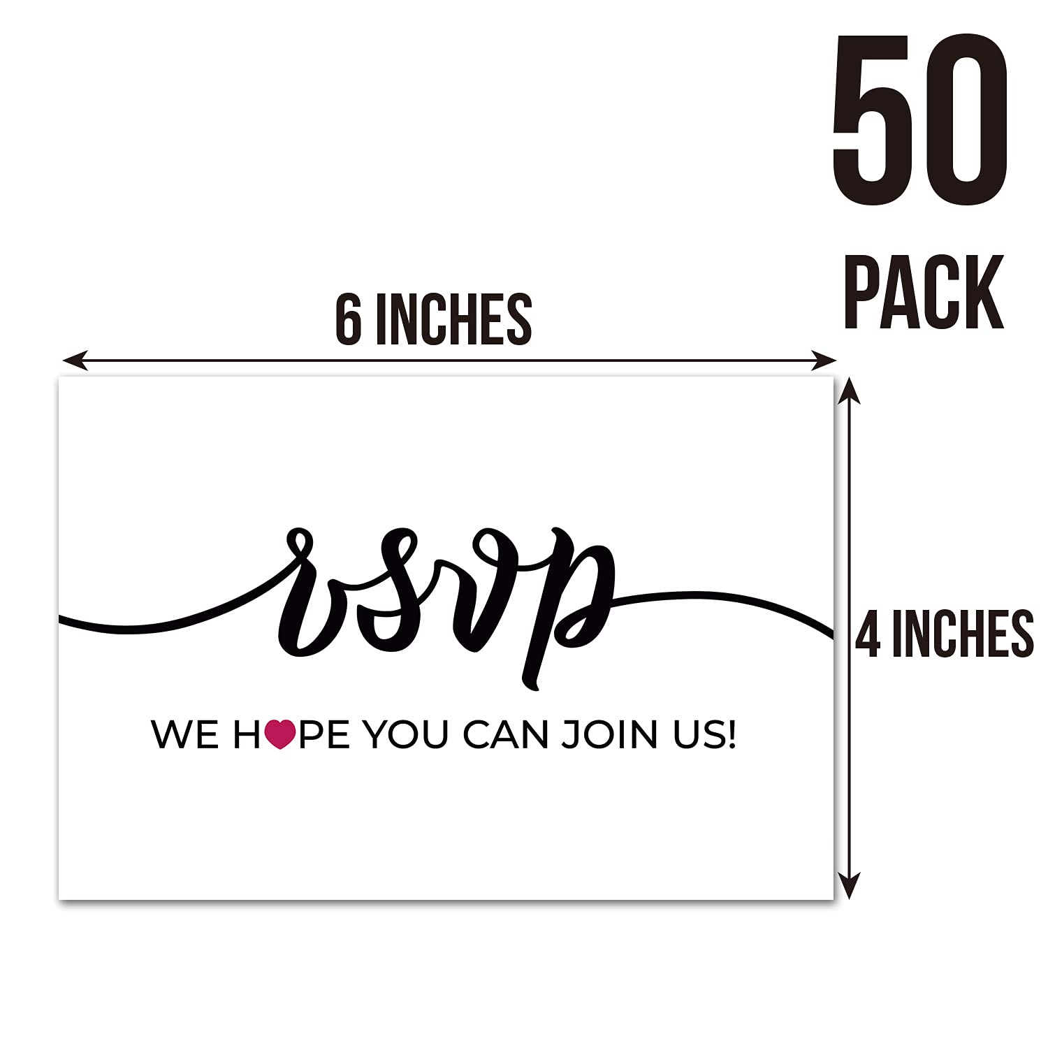 TENTADO RSVP Postcards, 50 Pack Rsvp Cards, Response Cards, Reply Cards Perfect for Wedding, Bridal Shower, Baby Shower, Birthday, Engagement, Bachelorette Party Invitations, 4X6 Inch.