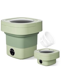 portable washing machine, mini 9l foldable washer and dryer with 3 modes deep cleaning for underwear,baby clothes,socks,small items.mini laundry washer for apartments,dormitories,camping,travel(green)