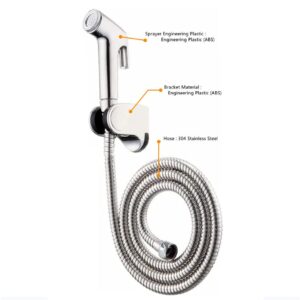 Ruimou Hand Held Bidet Shower Set,Bathroom Bidet Sprayer for Toilet,Handheld Toilet Bidet Shower Sprayer Stainless Steel Hose,Combo in Washroom