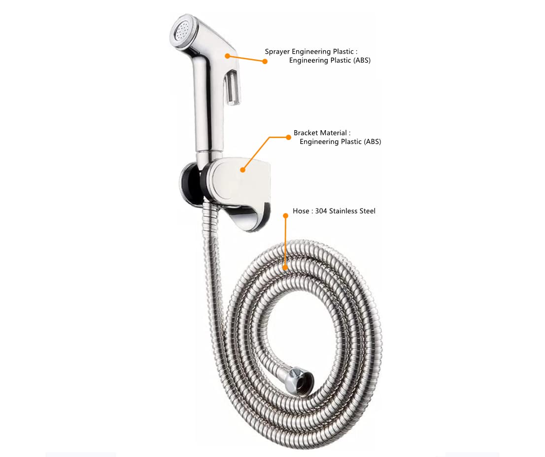 Ruimou Hand Held Bidet Shower Set,Bathroom Bidet Sprayer for Toilet,Handheld Toilet Bidet Shower Sprayer Stainless Steel Hose,Combo in Washroom