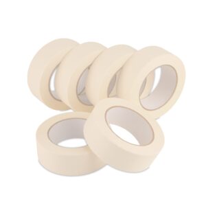 lichamp masking tape wide 1.5 inches, general purpose masking tape bulk pack, 6 rolls x 1.5 inches x 55 yards (330 total yards)