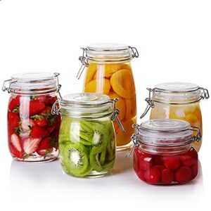 2 Pcs 10 Oz/300ml PET Plastic Storage Jars with Airtight Hinged Lids,Durable Clear Wide Mouth canning Jars for Food Storage Oats Canning Cereal Pasta Sugar Coffee Nuts Spices