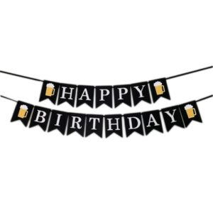 black happy birthday banner beer birthday decorations versatile swallowtail bunting flag garland