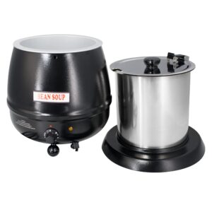 CMI Commercial Countertop Food Kettle Warmer and Soup Kettle Warmer Food Warmer with Stainless Steel Pot-11 Qt,Black,120V/600W