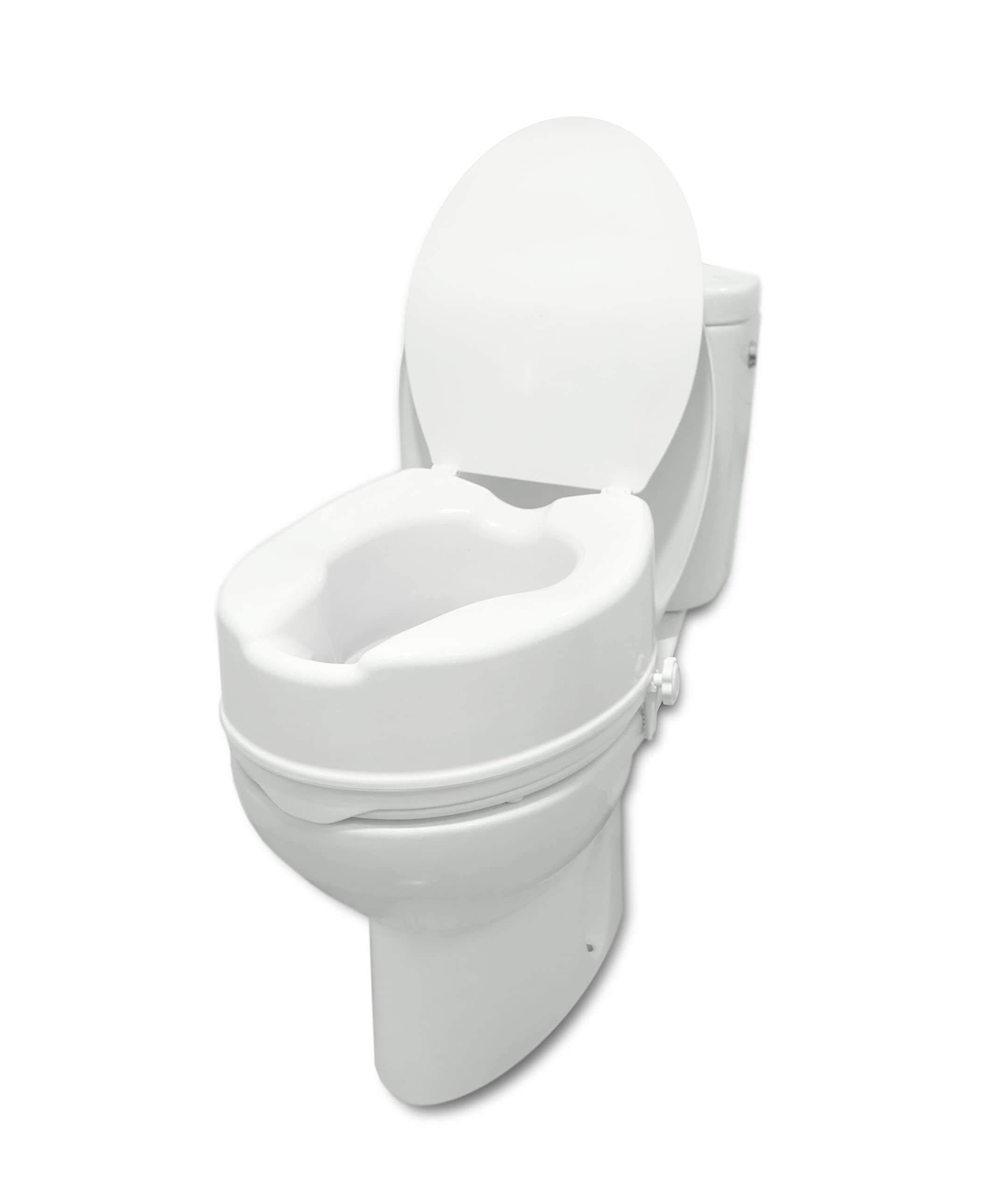 Pepe - Raised Toilet Seat for Seniors 6 inch, Toilet Seat Risers for Seniors, Raised Toilet Seat with Lid, Handicap Toilet Seat Riser, Elevated Toilet Seat for Elderly, High Toilet Seats for Seniors