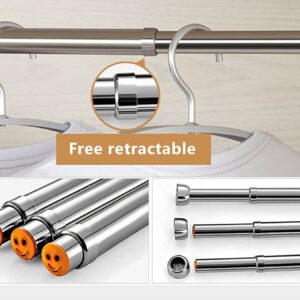 AUSGLEIFEN 18 to 30 inches Adjustable closet Rod, Wall mounted hanging Rod for closet, Premium 304 Stainless Steel closet Pole closet Bar with socket set for Wardrobes,small