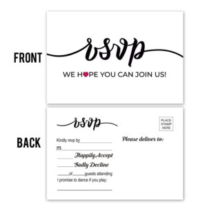 TENTADO RSVP Postcards, 50 Pack Rsvp Cards, Response Cards, Reply Cards Perfect for Wedding, Bridal Shower, Baby Shower, Birthday, Engagement, Bachelorette Party Invitations, 4X6 Inch.