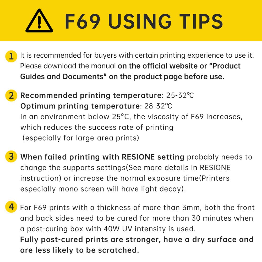 RESIONE F69 Flexible 3D Printer Resin, 405nm UV-Curing DLP LCD MSLA Resin Rubber Like TPU Like Photopolymer Resin for LCD Printing (F69-1kg)