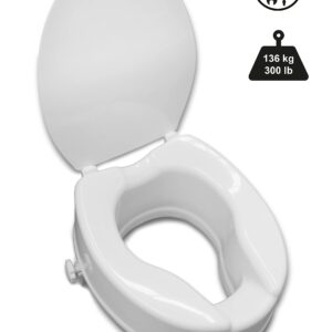 Pepe - Raised Toilet Seat for Seniors 6 inch, Toilet Seat Risers for Seniors, Raised Toilet Seat with Lid, Handicap Toilet Seat Riser, Elevated Toilet Seat for Elderly, High Toilet Seats for Seniors