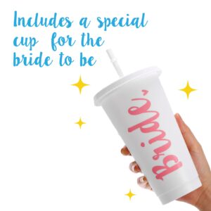 Bride & Babe Bachelorette Cups for Bachelorette Party [6 Pack] | Bachelorette Party Supplies | Bachelorette Party Cups | Bride Cup & Bridesmaids Cups | Bridal Party Cups | Bridesmaid Tumbler Set of 6