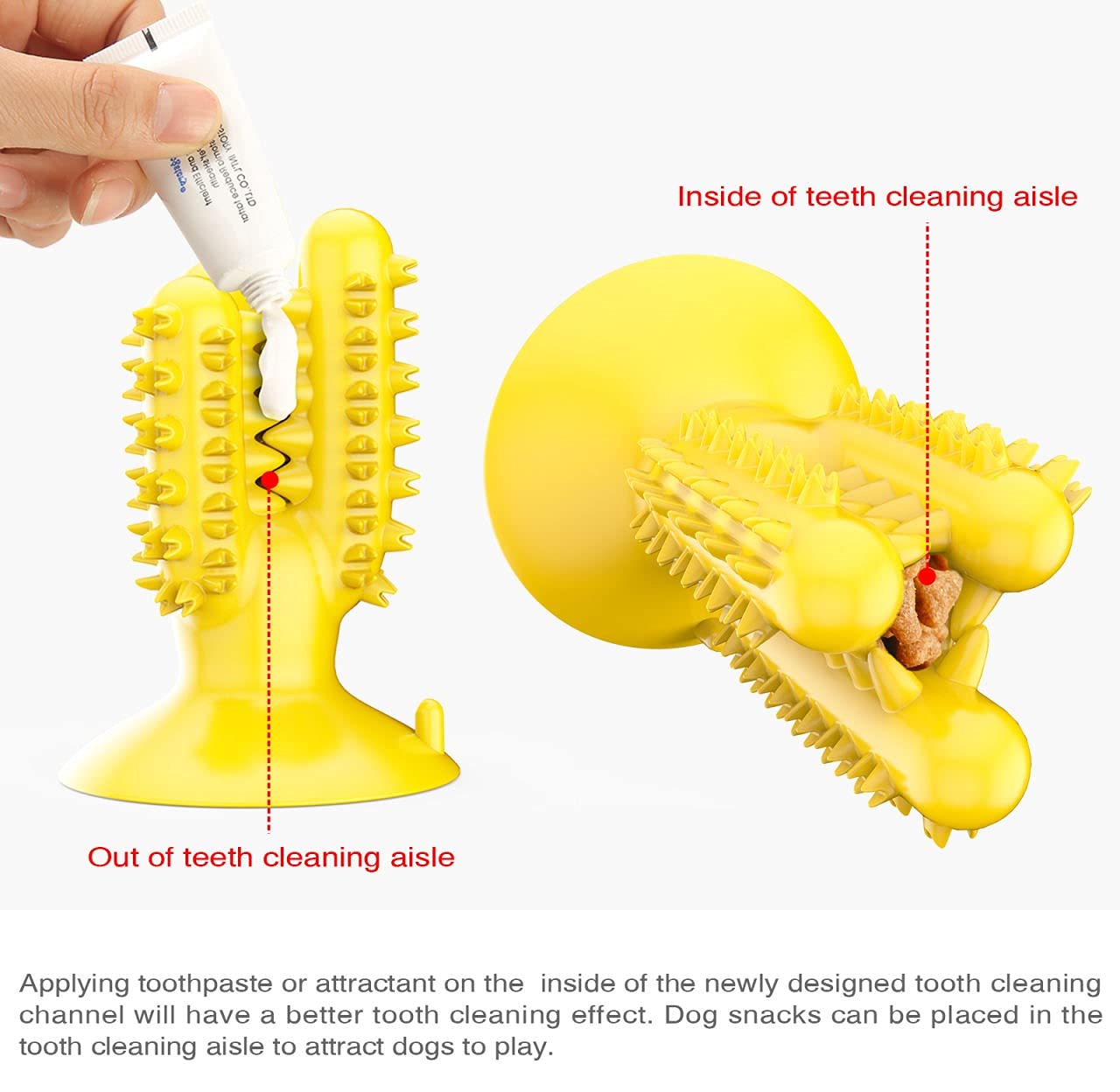 Splooty Paw Yellow Dog Toothbrush Chew Toy - Dog Toy Toothbrush Stick/Teeth Cleaning Toy for Dogs/Puppy Teething Chew Toy to Ensure Their Oral Health and Dental Hygiene