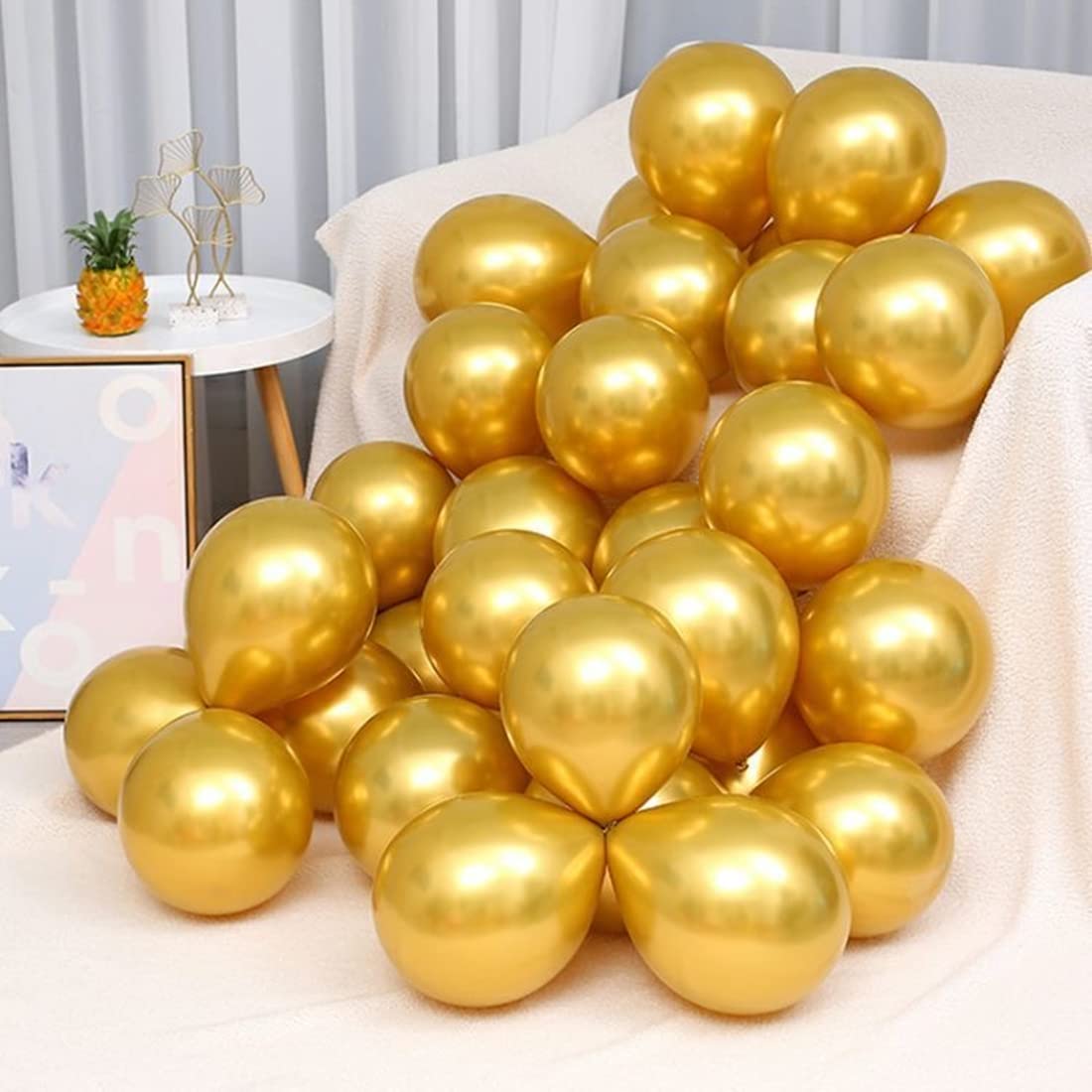 Gold Metallic Balloons 100pcs 12 Inch Helium Balloons for Birthday Graduation Baby Shower Wedding Anniversary Party Decorations